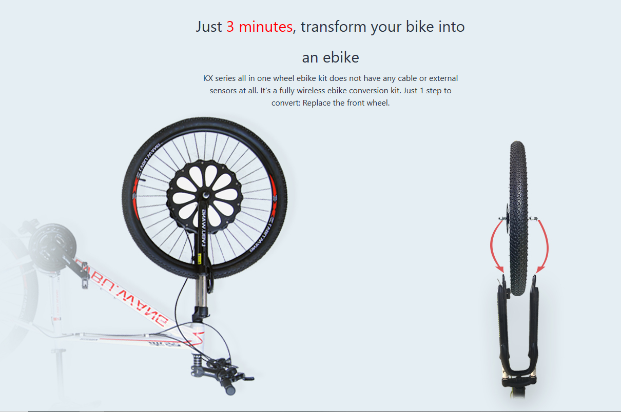 Lvbu Front Wheel Ebike Kit: Transform Your Bicycle with Electric ...